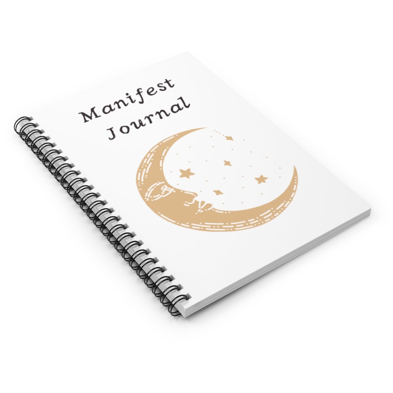 Gold Moon Stars Manifestation Notebook Celestial Notebook Manifestion ...