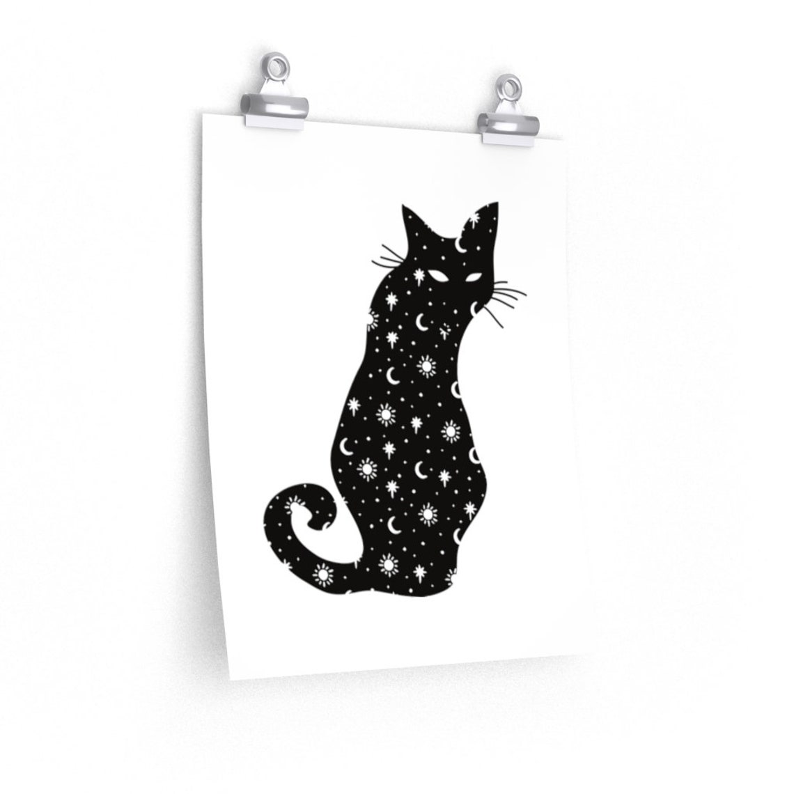 Celestial Moon Sun and Stars Cat Poster Mailed Poster | Etsy