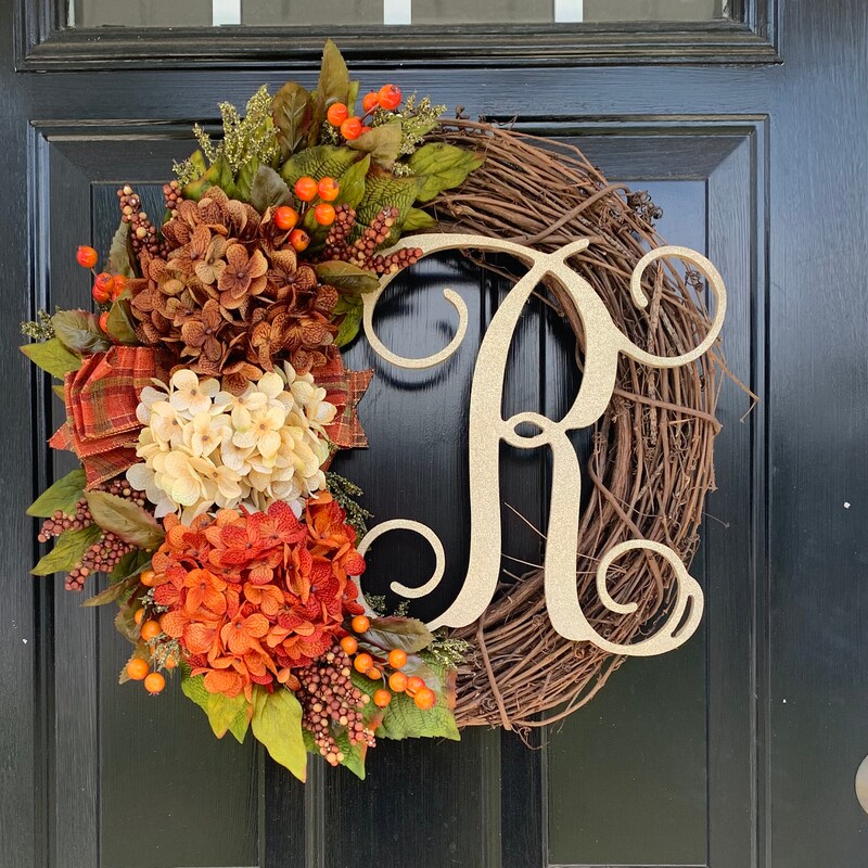 Fall Monogram Wreath - Etsy