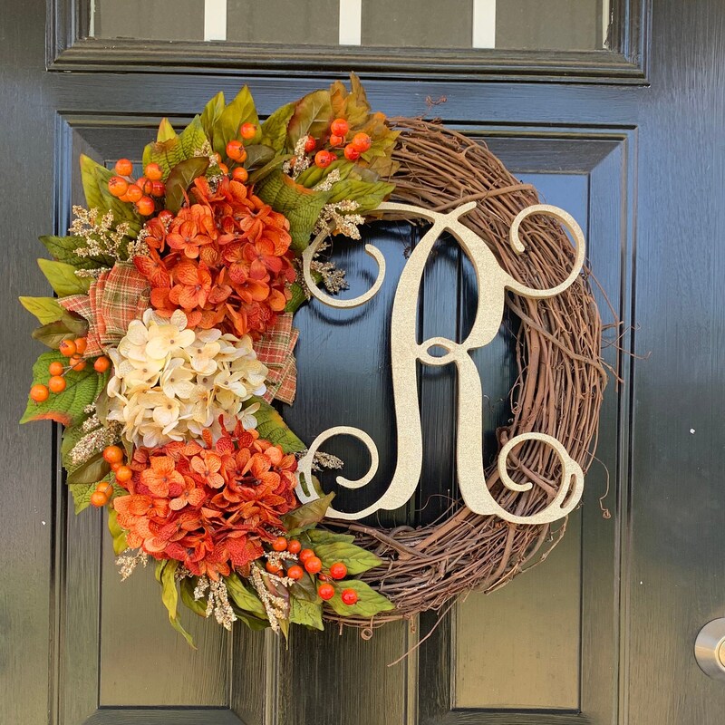 Fall Monogram Wreath - Etsy