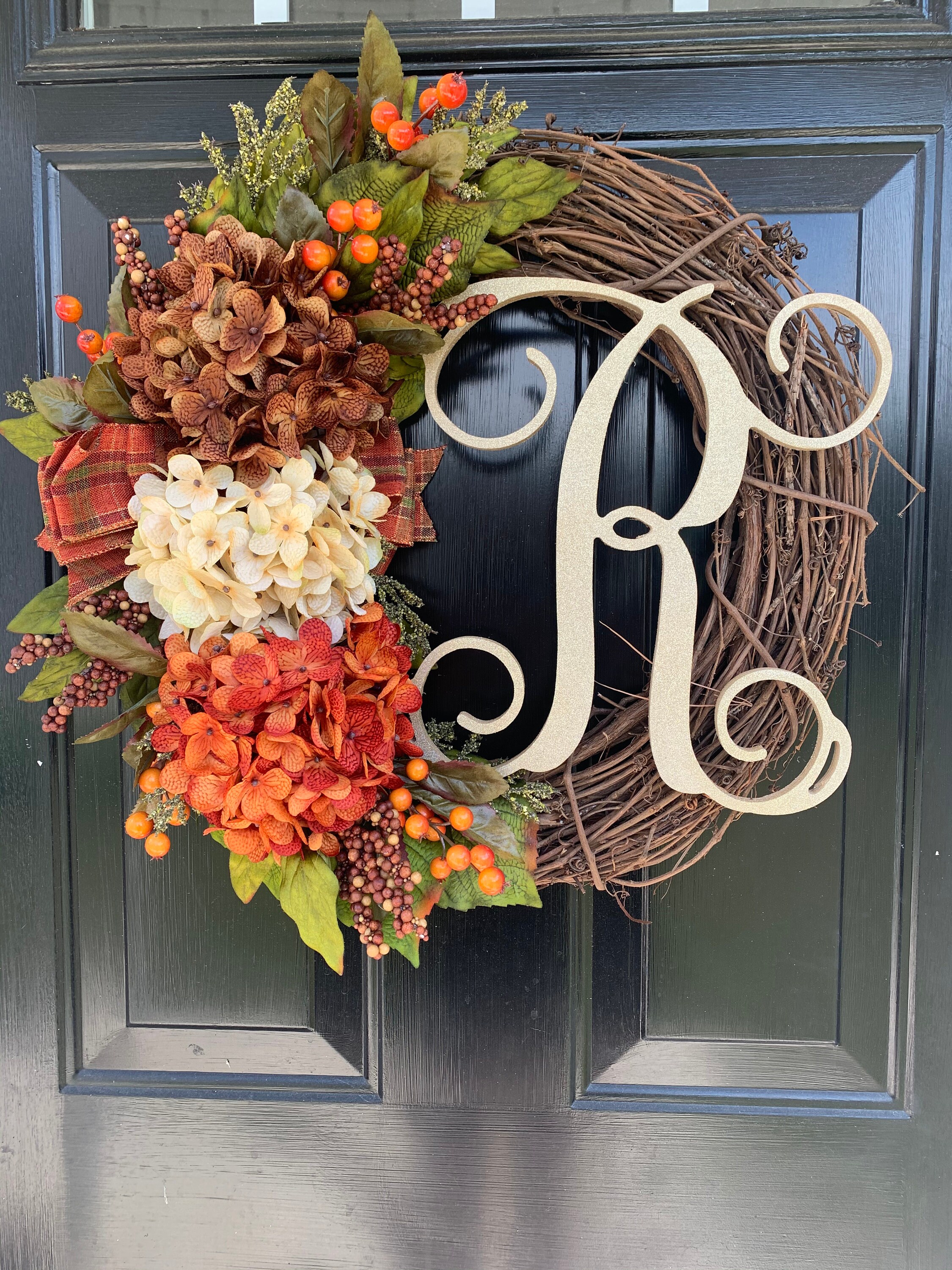 Fall Wreath for Front Door Fall Wreath Autumn Wreath for | Etsy