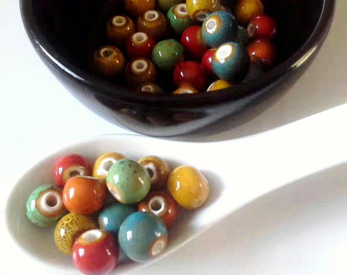 Ceramic Handmade Beads Necklace Natural Color Ceramic Beads - Etsy Israel