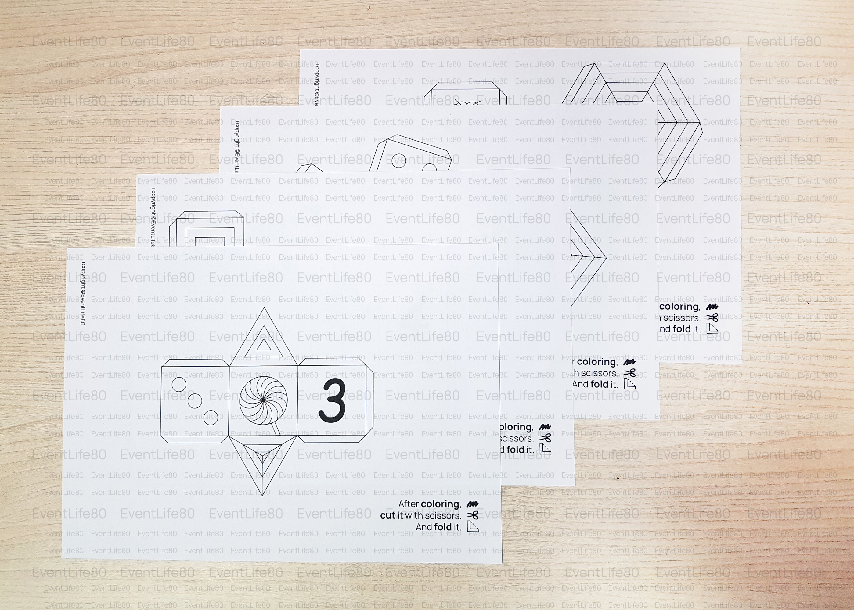 Four pillars made of paper Paper Crafts printable sheets - Etsy España