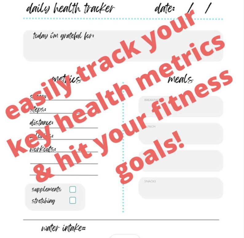 Daily Fitness Goals Printable - Etsy