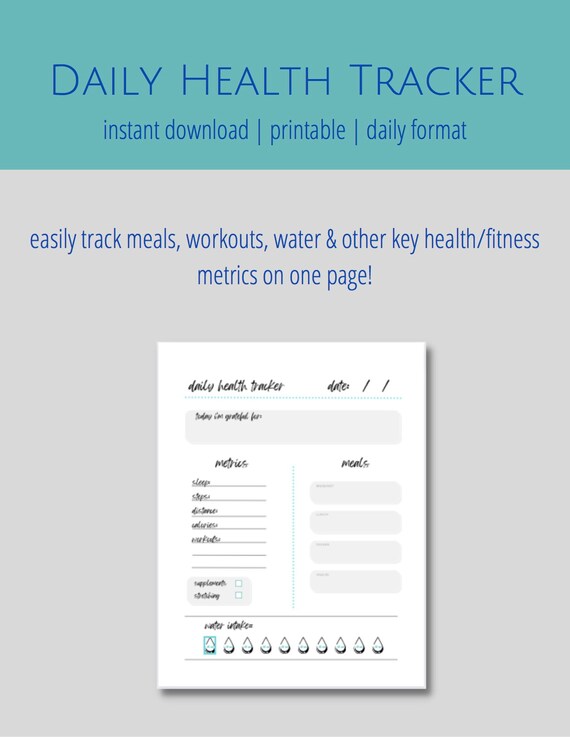 Daily Fitness Goals Printable - Etsy