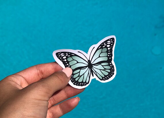 Green Butterfly Sticker - Etsy