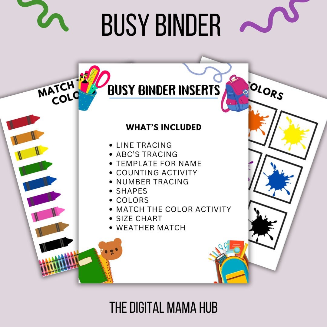 Busy Book, Preschool Learning Binder, Toddler Learning Printables ...