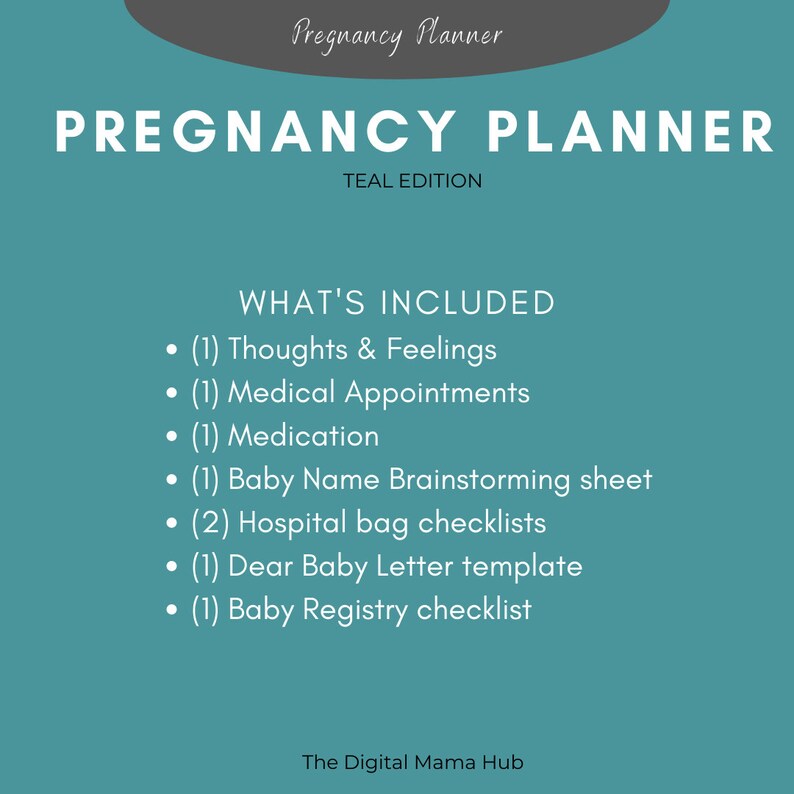 Pregnancy Planner Printable | Digital Download | PDF Template ...