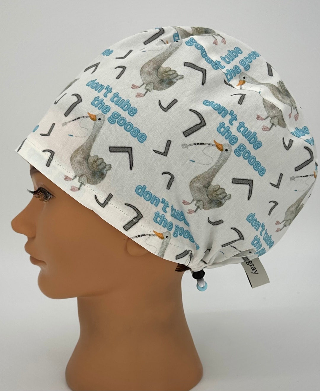 Goose, Womens Cute White Euro Style Scrub Cap, Funny Surgical Hat ...