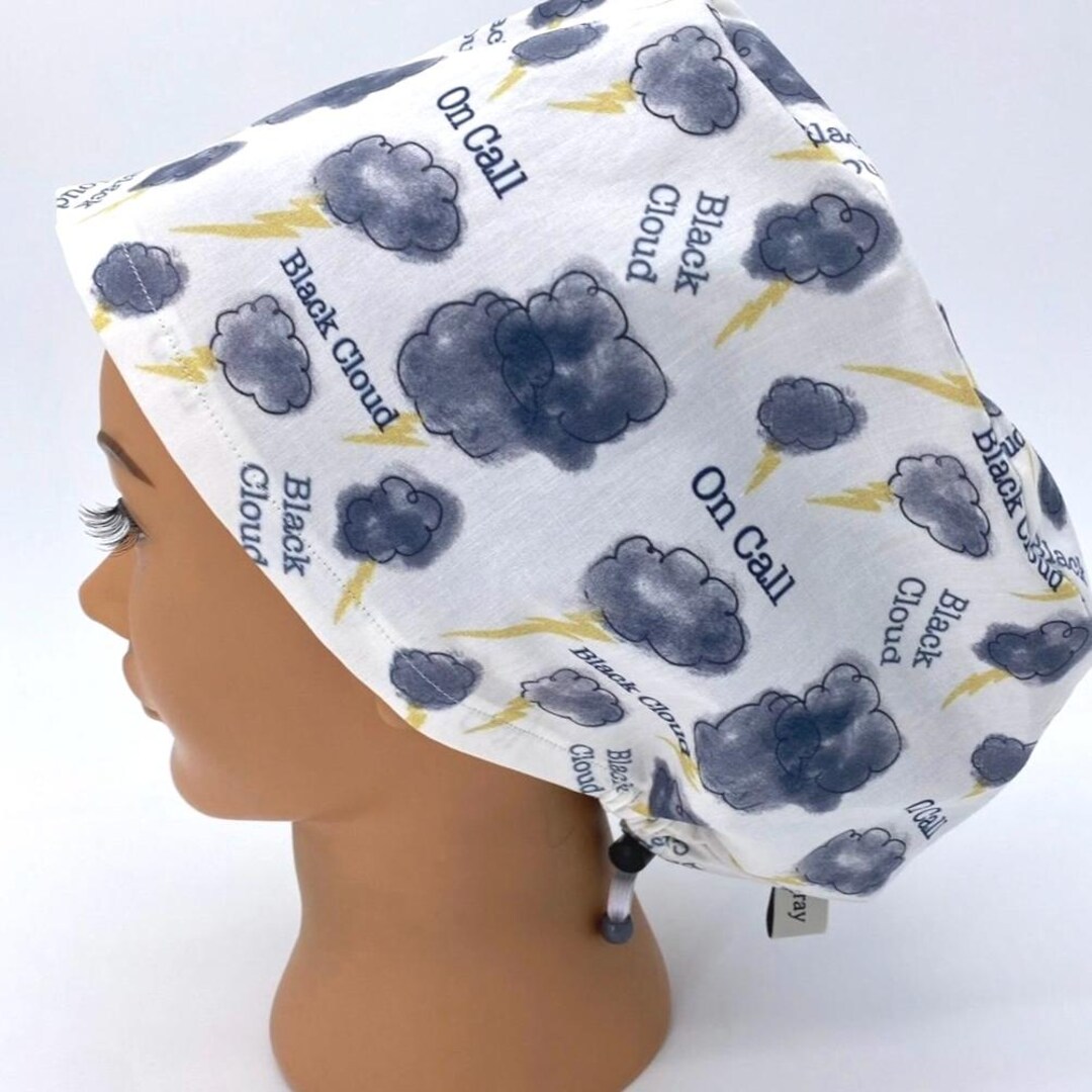 Be Cloudy, Women's Euro Scrub Cap, Surgical Hat, Funny Scrub Cap, Euro ...