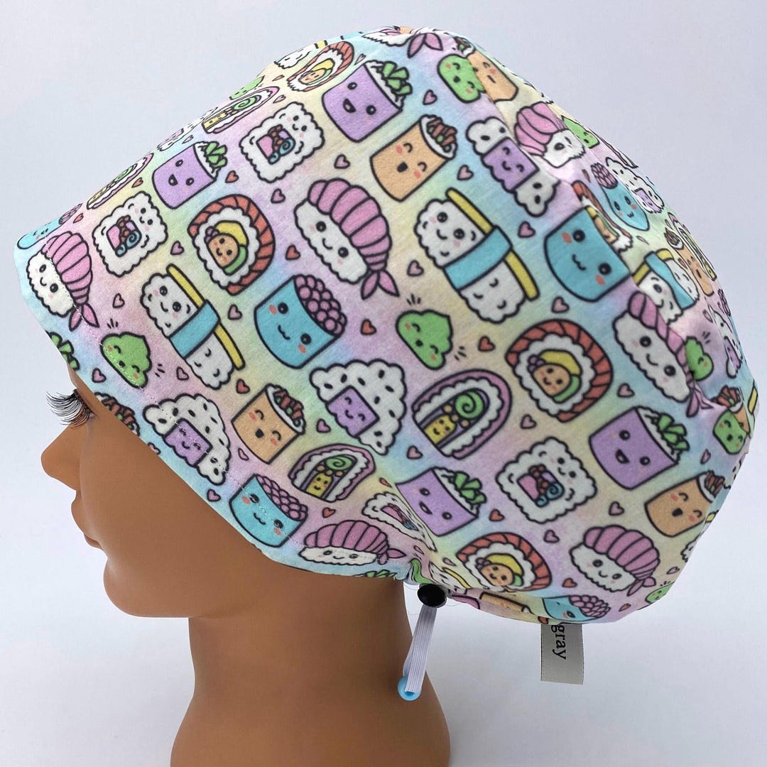 Sushi, Sushi, Women's Euro Scrub Cap, Surgical Hat - Etsy