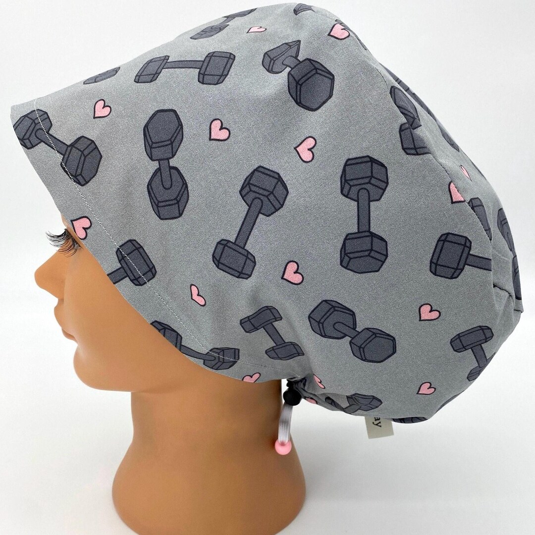Bell, Cute Workout Scrub Cap, Funny Scrub Cap, Women's Euro Style Scrub ...