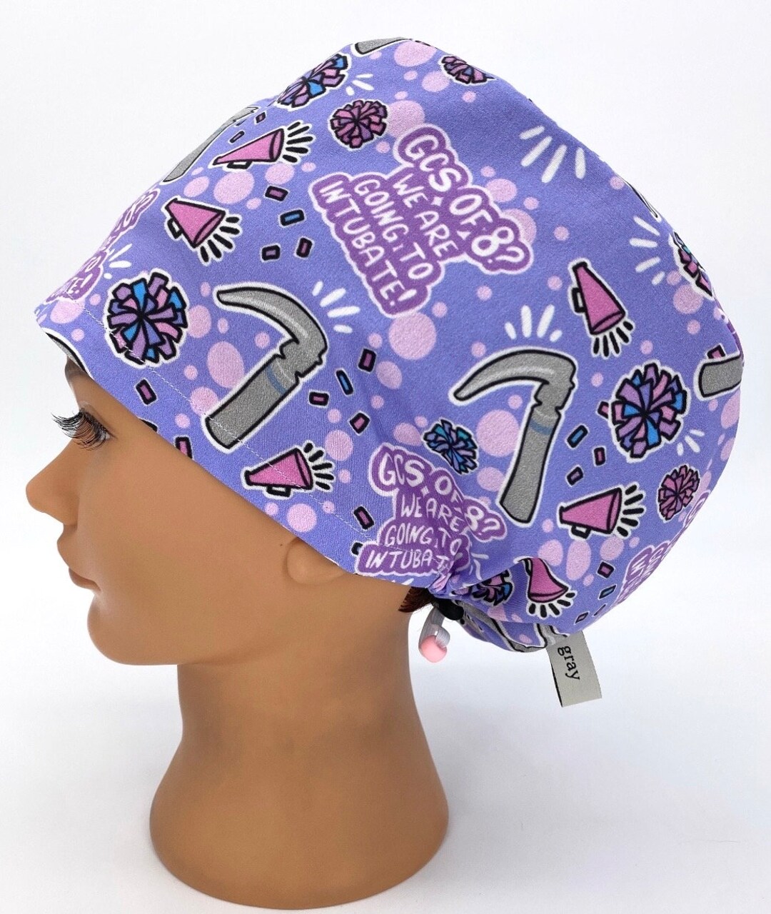 Eighttubate, Funny Purple Anesthesia Women's Euro Style Scrub Cap, Cute ...