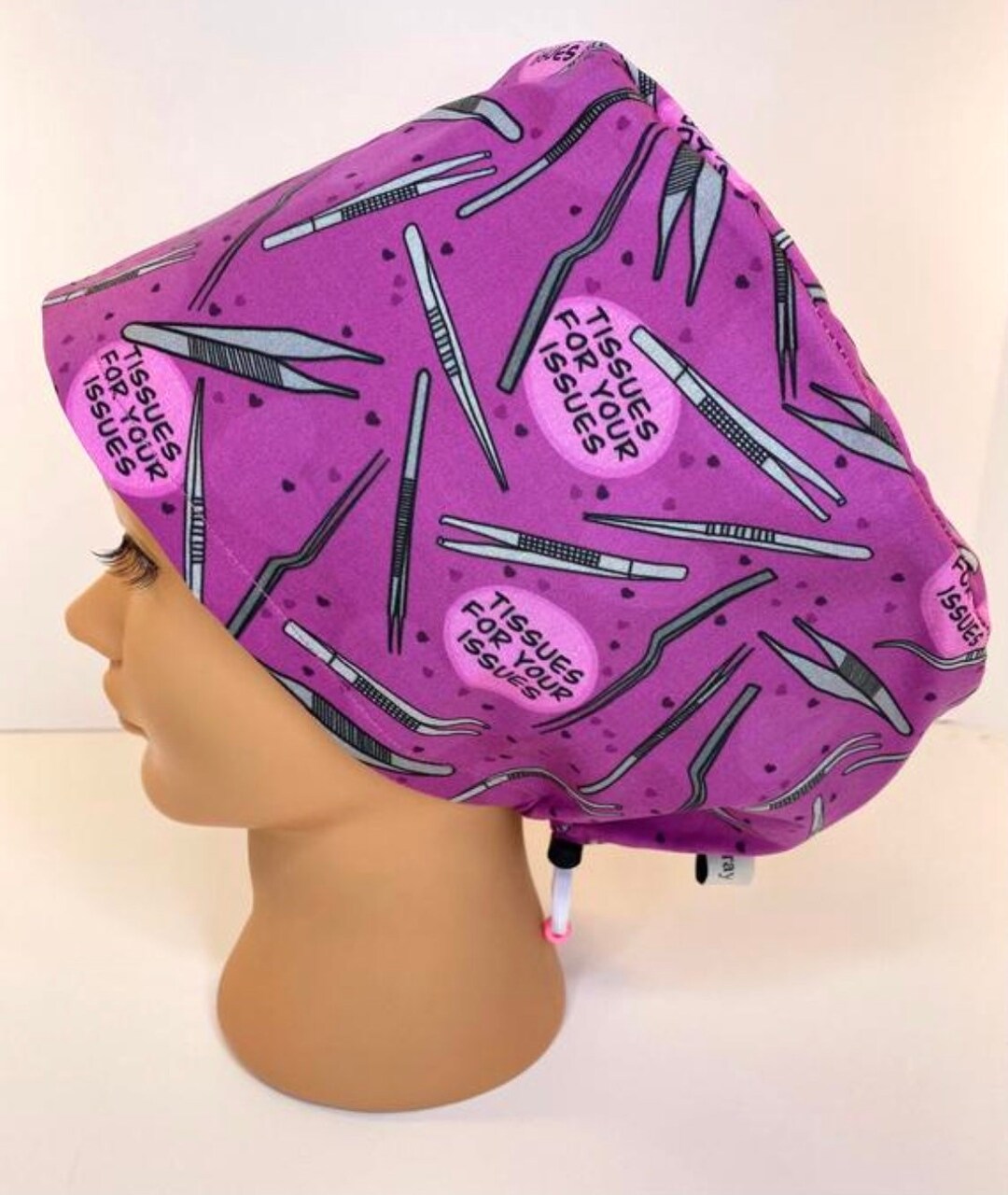 Tissues for Your Issues 1, Women's Euro Scrub Cap, Surgical Hat, Funny ...