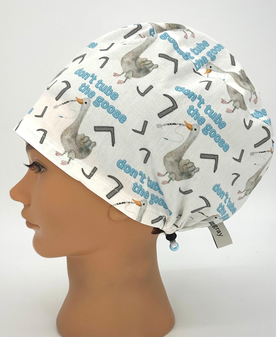 Goose, Women’s Cute White Euro Style Scrub Cap, Funny Surgical Hat ...