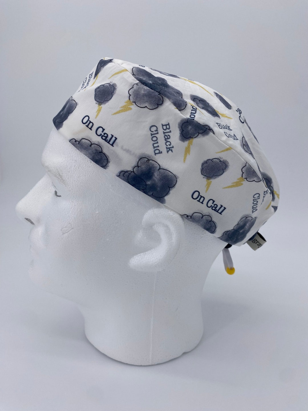 MENS Scrub Cap, Be Cloudy, Surgical Hat, Guys Scrub Cap, Funny Scrub ...