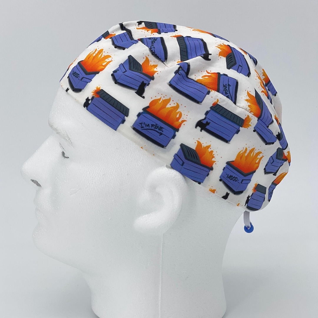 MENS Funny Scrub Cap | Surgical Hat | Guys Scrub Cap | Fire 2 - Etsy