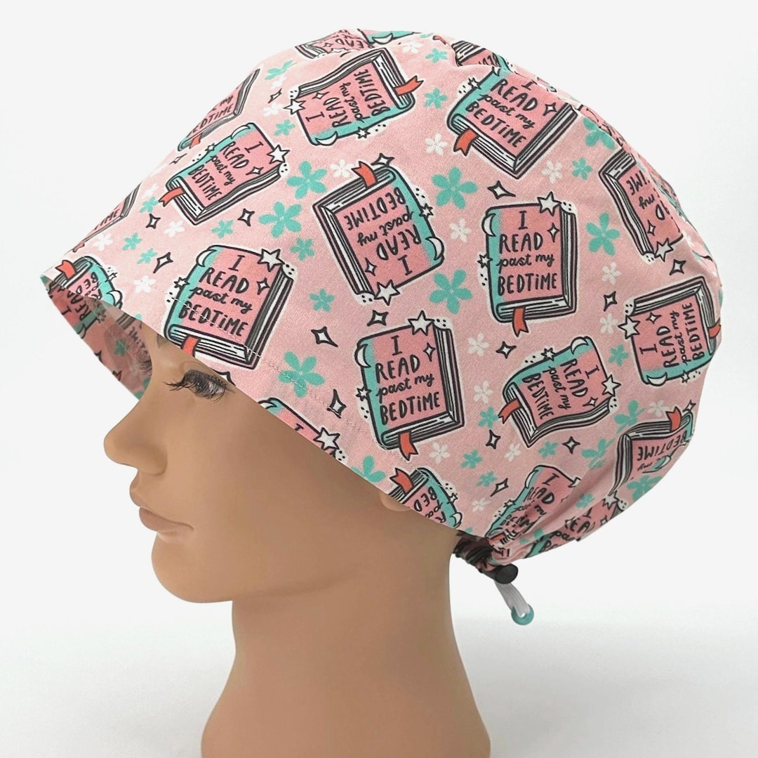 Funny Book Love Scrub Cap Women's Cute Peachy Boho Euro Medical ...