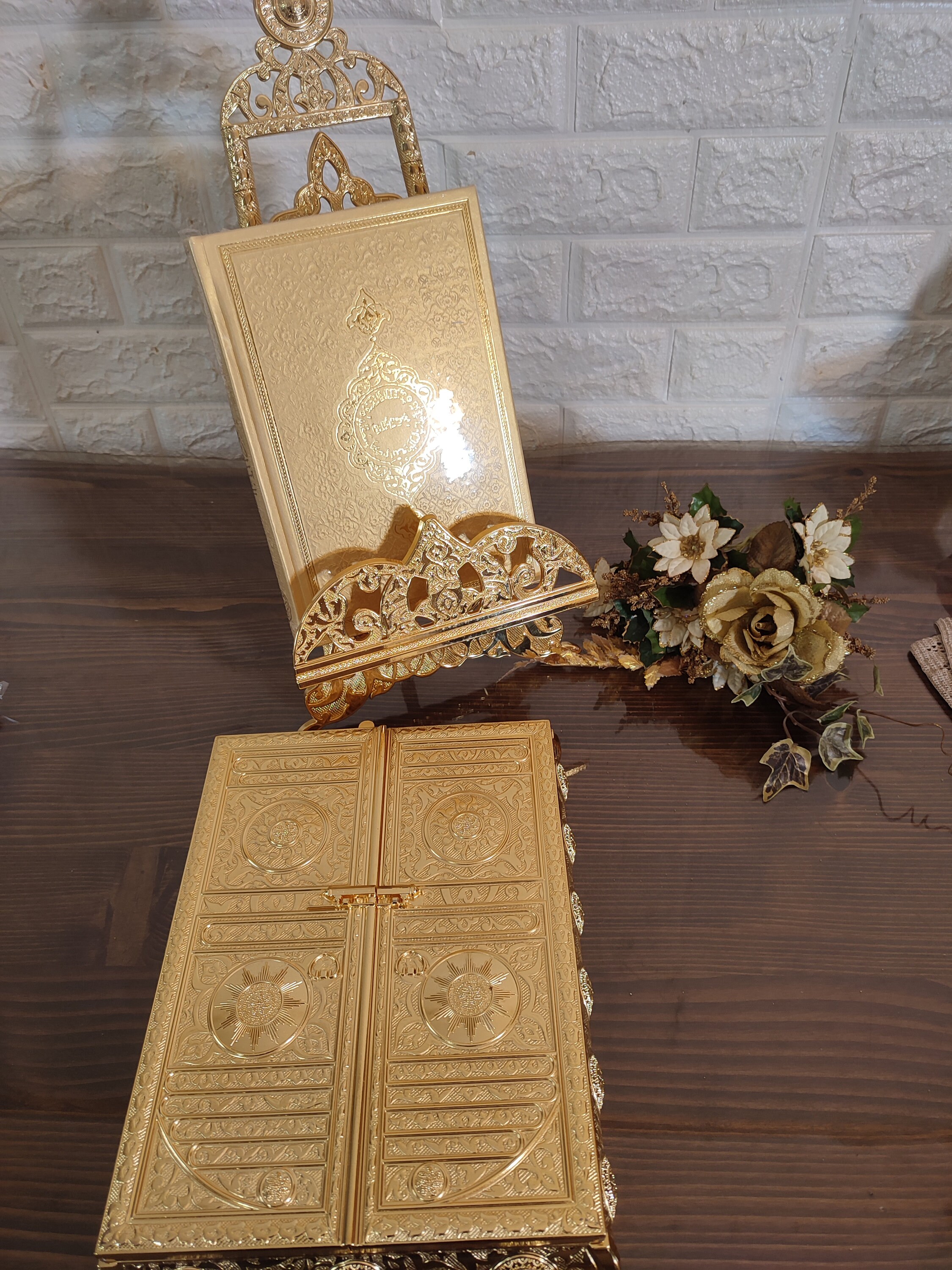 Luxry Quran Stand Set,kaaba Door Designed Decorative Quran Box, Islamic ...