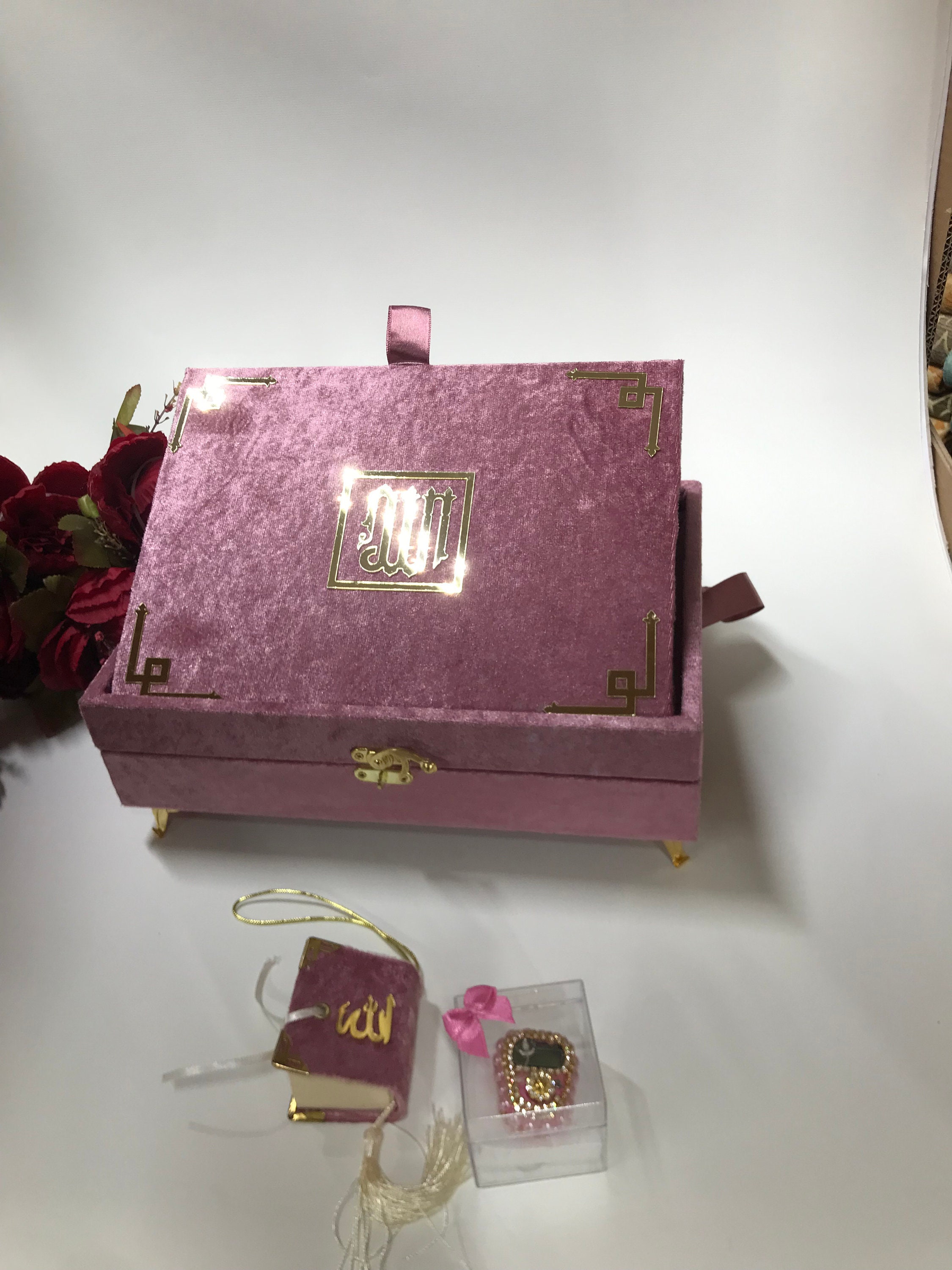 Velvet Quran Gift Set Islamic Prayer Scarf Islamic Gift Set - Etsy
