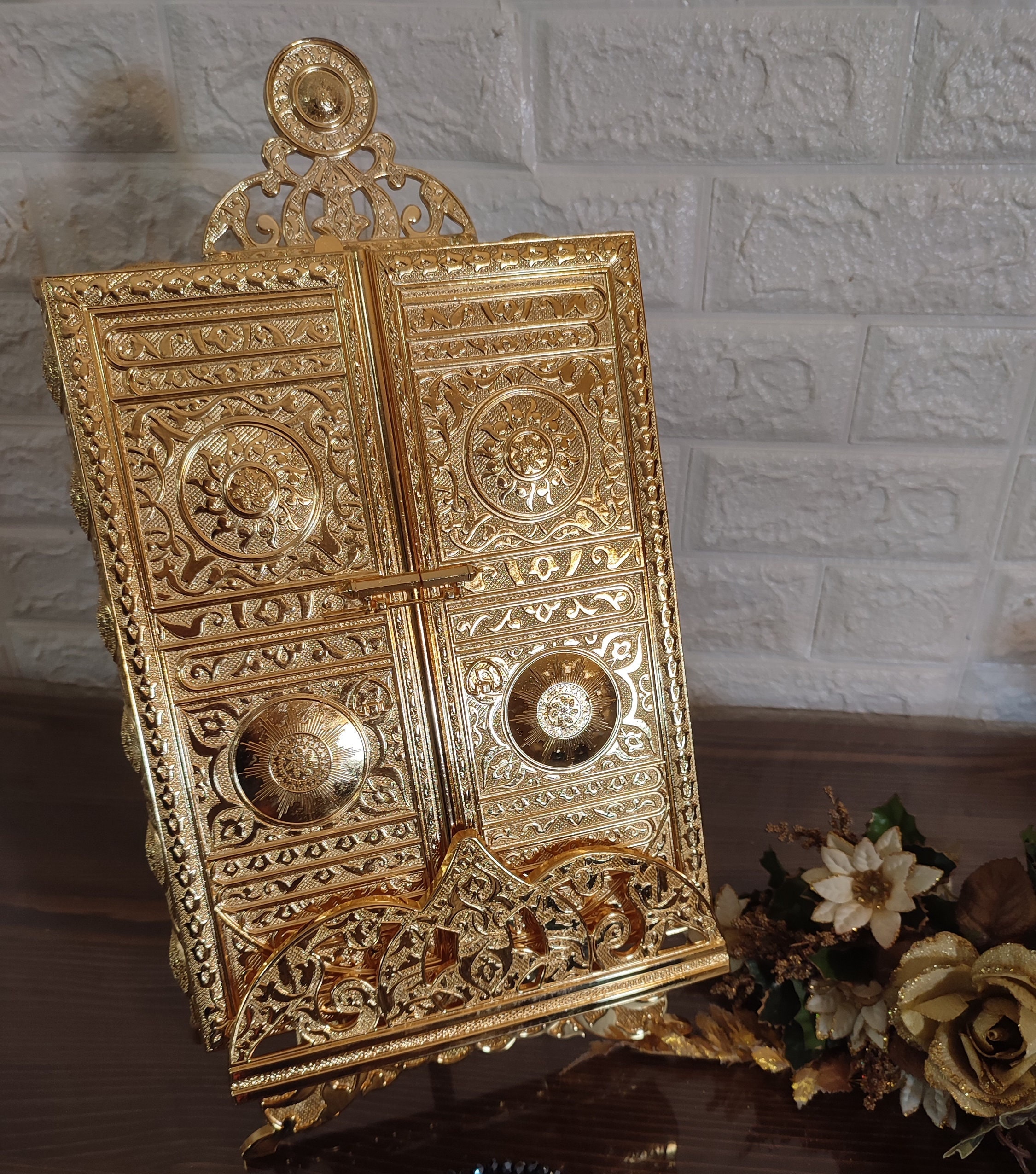 Luxry Quran Stand Set,kaaba Door Designed Decorative Quran Box, Islamic ...