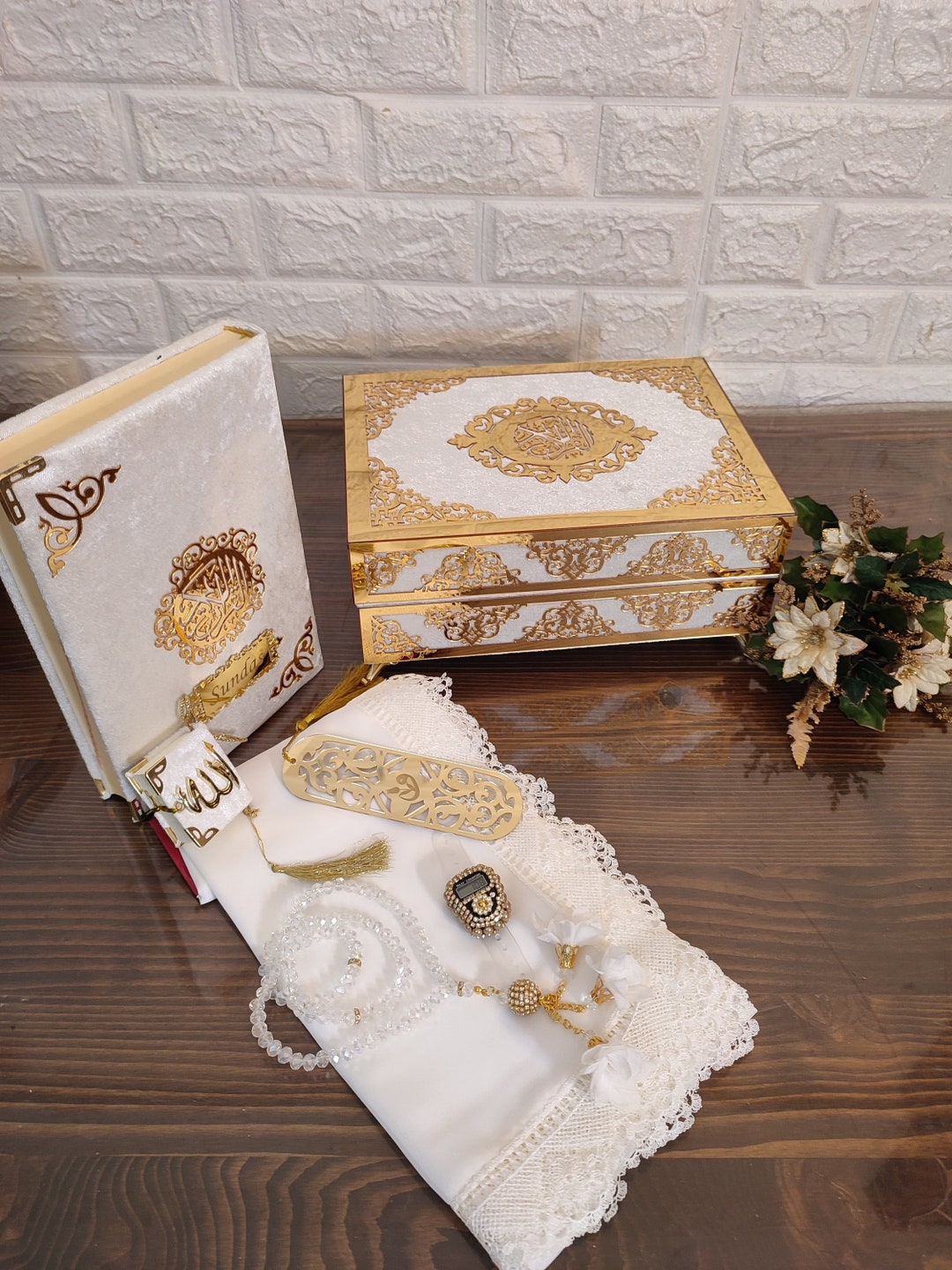 Personalized Velvet Quran With Luxry Special Box, Islamic Wedding Gift ...