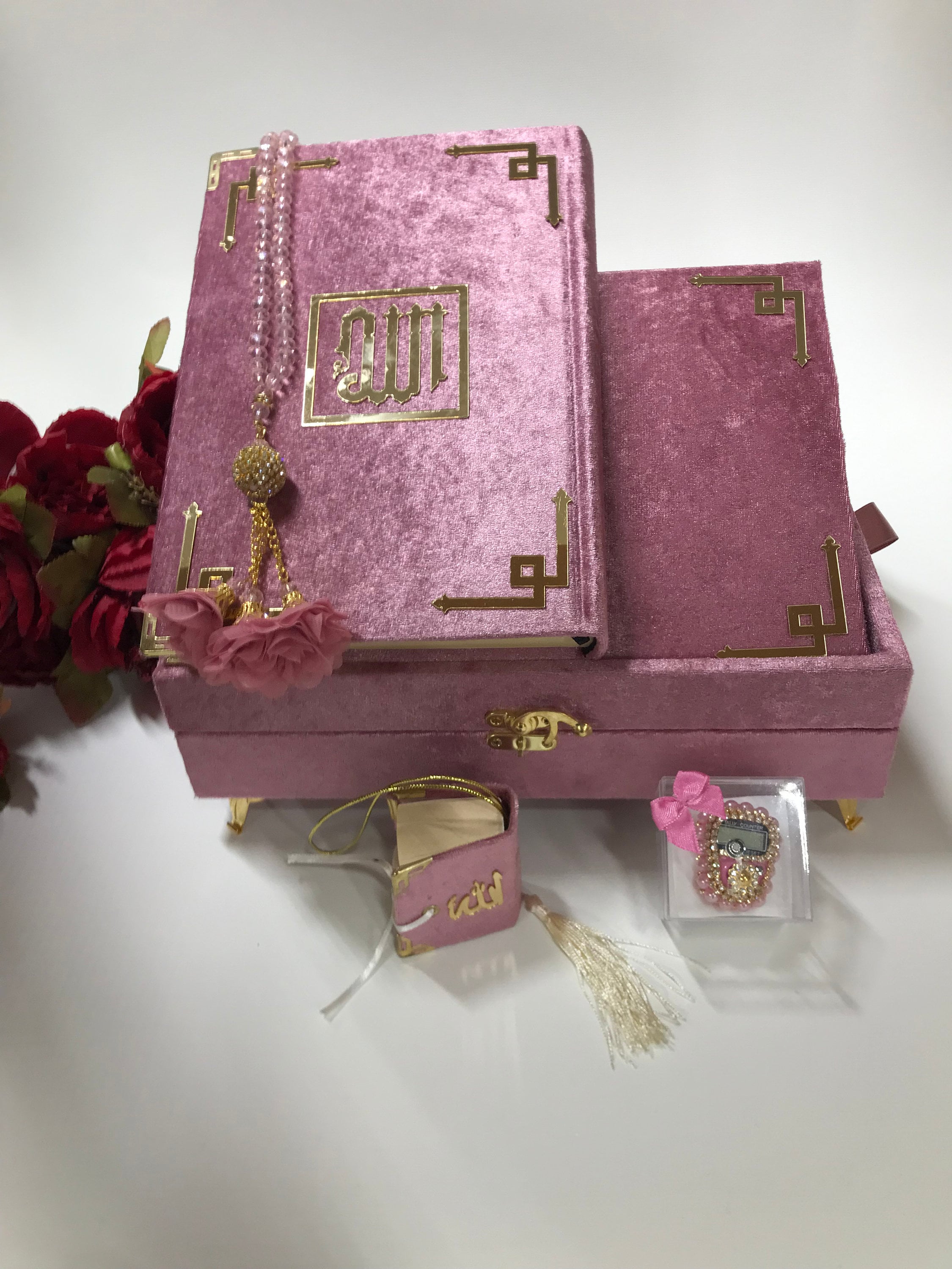 Velvet Quran Gift Set Islamic Prayer Scarf Islamic Gift Set - Etsy