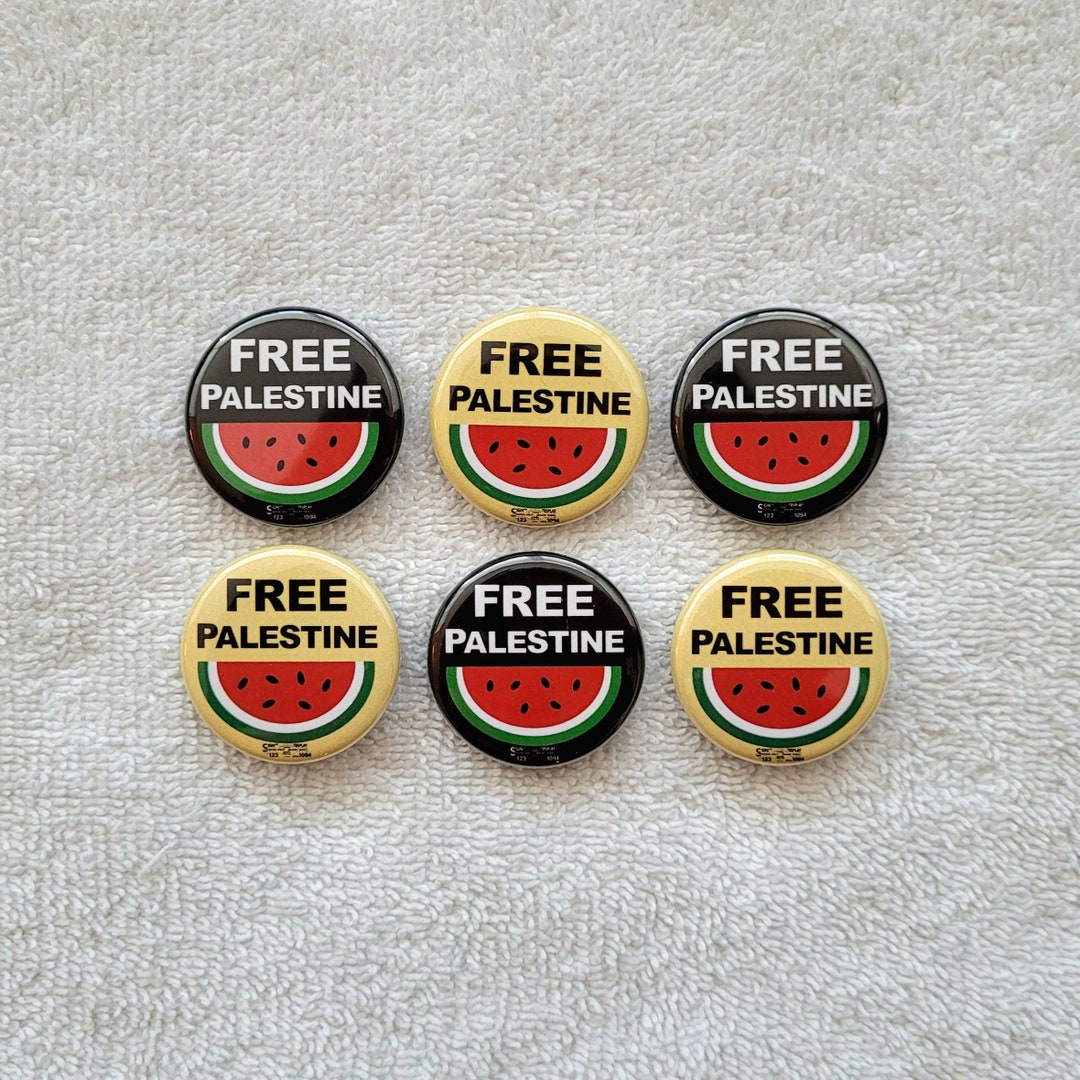 6-pack FREE PALESTINE Watermelon Button Pins all Proceeds to UNRWA 1.25 ...