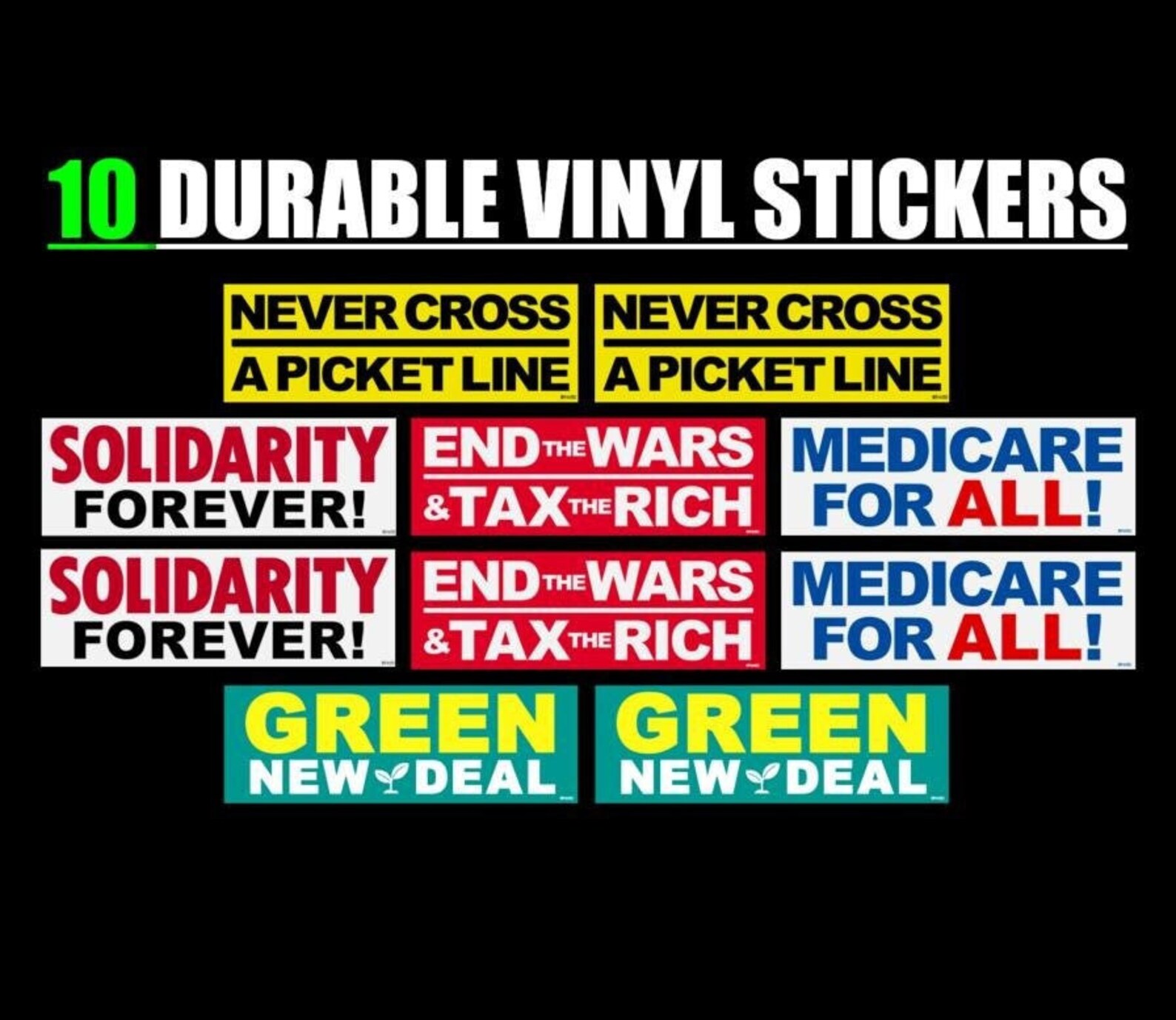WORKING CLASS Vinyl Stickers - 10 Pack (nevercrossapicketline ...