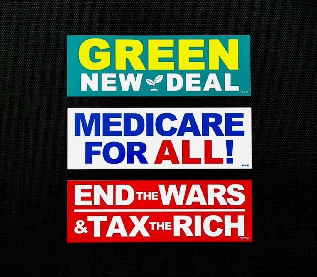 3-pack WORKING-CLASS Durable Vinyl Stickers (green New Deal, Medicare ...