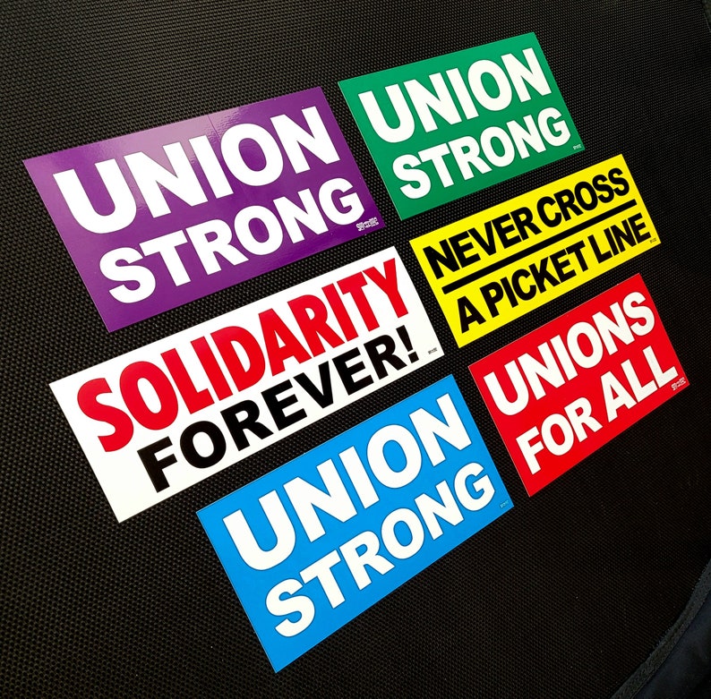 6-pack WORKING-CLASS Durable Vinyl Stickers union Strong, Solidarity Forever, Unions for ALL ...