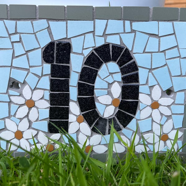 Mosaic House Number - Etsy UK