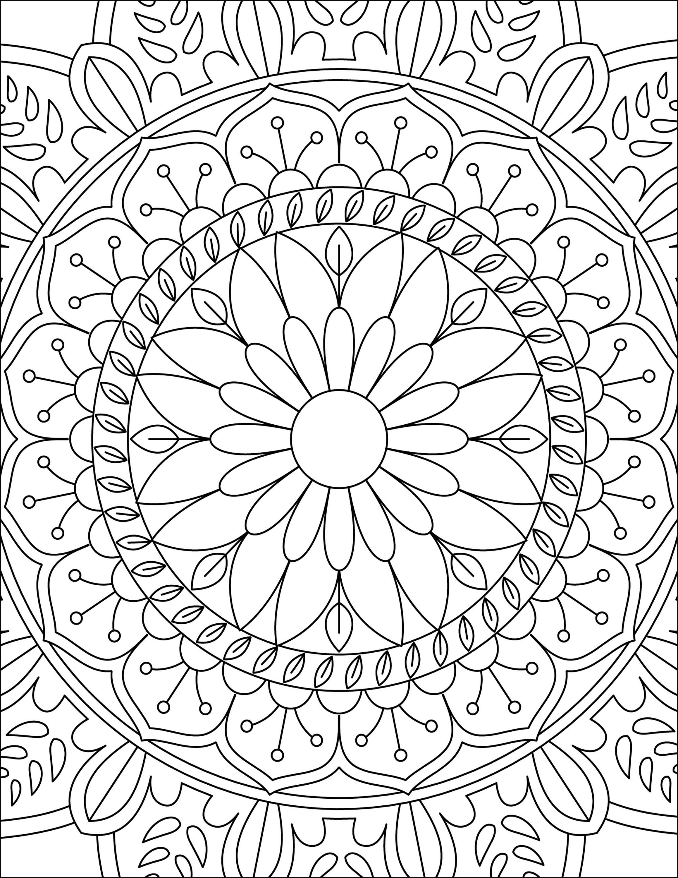Mandala Adult Coloring Page Pack - Etsy