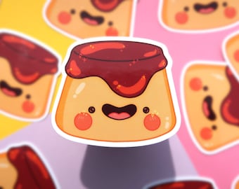 Cute Flan Sticker - Etsy