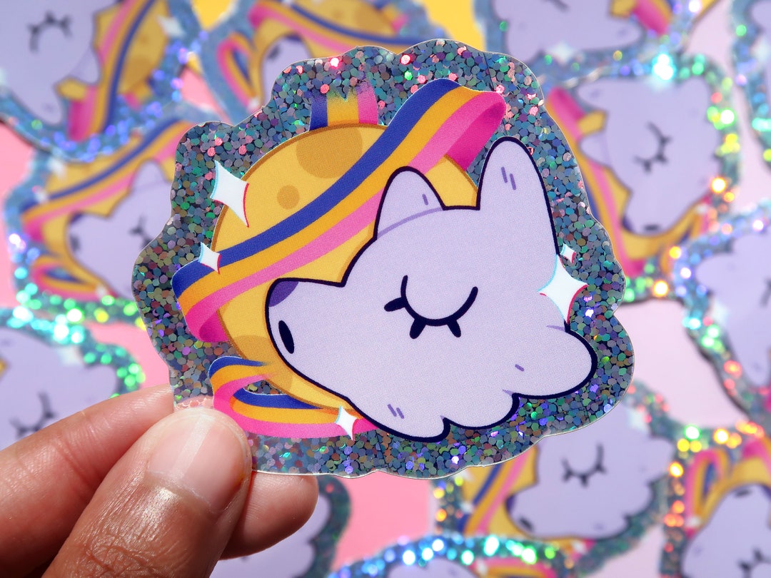 Howl Cute Wolf Howling at the Moon Glitter Sticker - Etsy