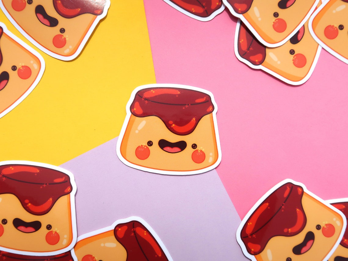 Flan Friend Cute Flan Custard Pudding Sticker Kawaii Dessert - Etsy UK
