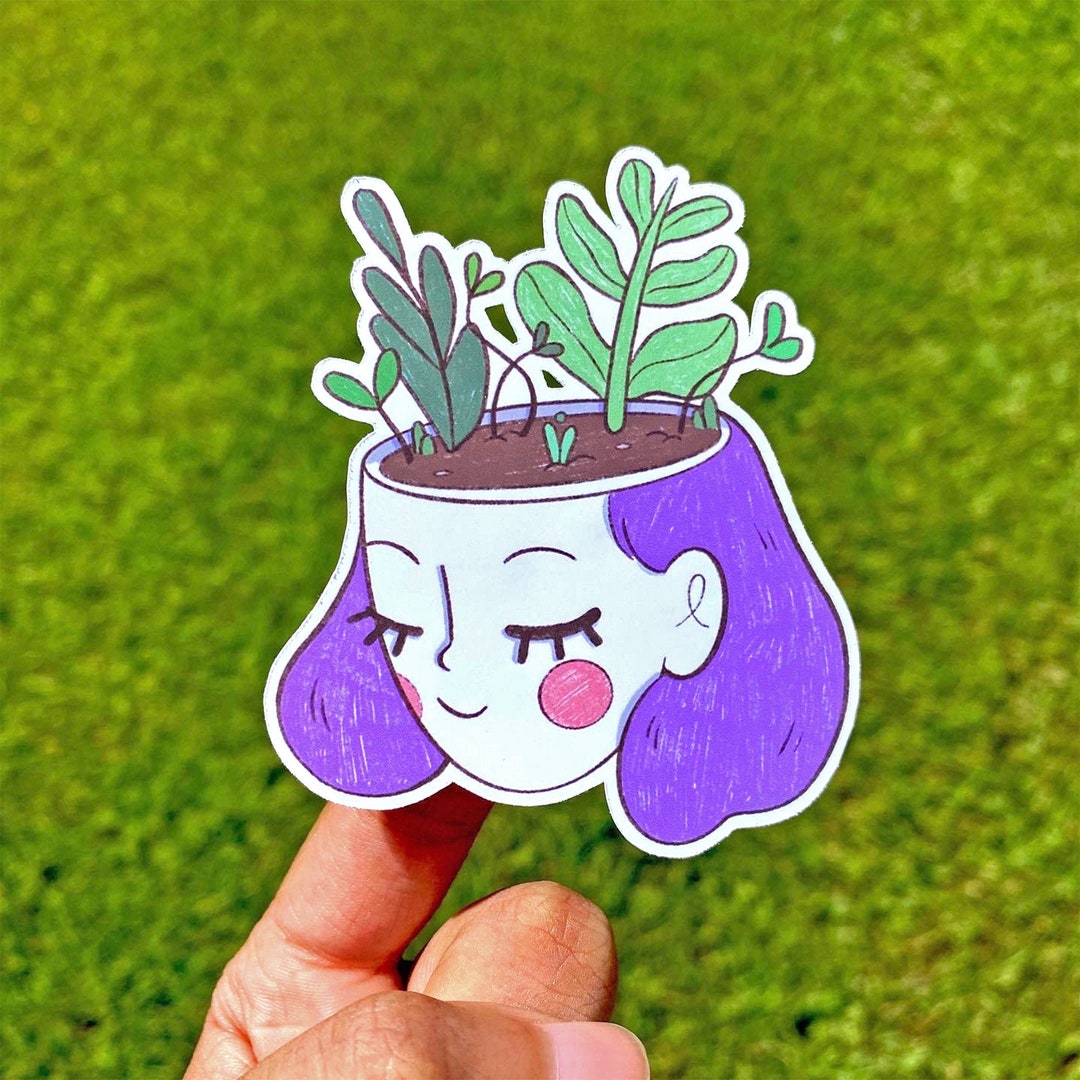Little Sprouts || Cute Waterproof Matte Plant Head Sticker - Etsy
