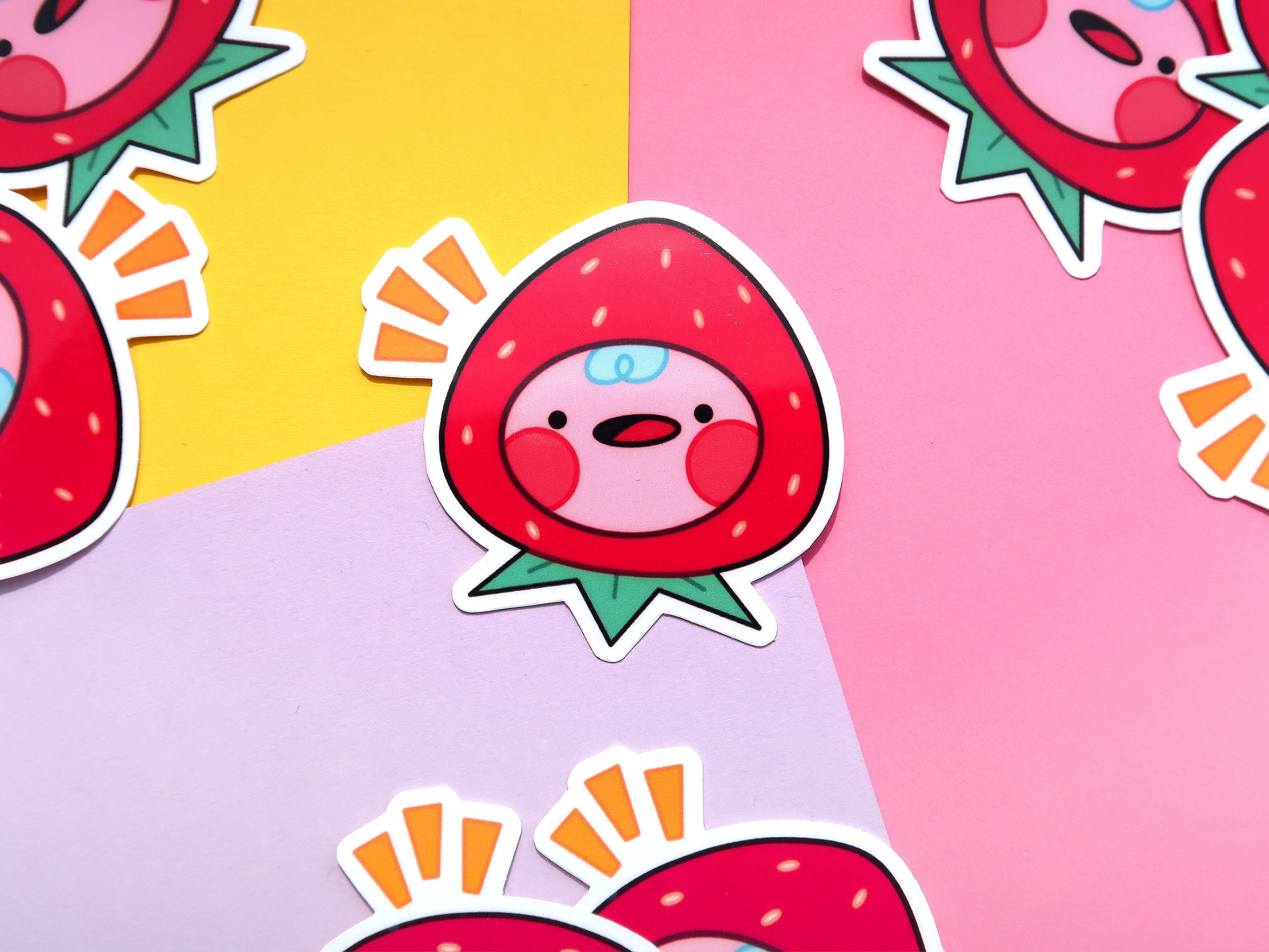 Berry Boi Cute Strawberry Hat Fruit Sticker Kawaii Glossy - Etsy UK