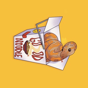 Good Noodle Sticker | Cute Ball Python Snake Danger Noodle Vinyl ...