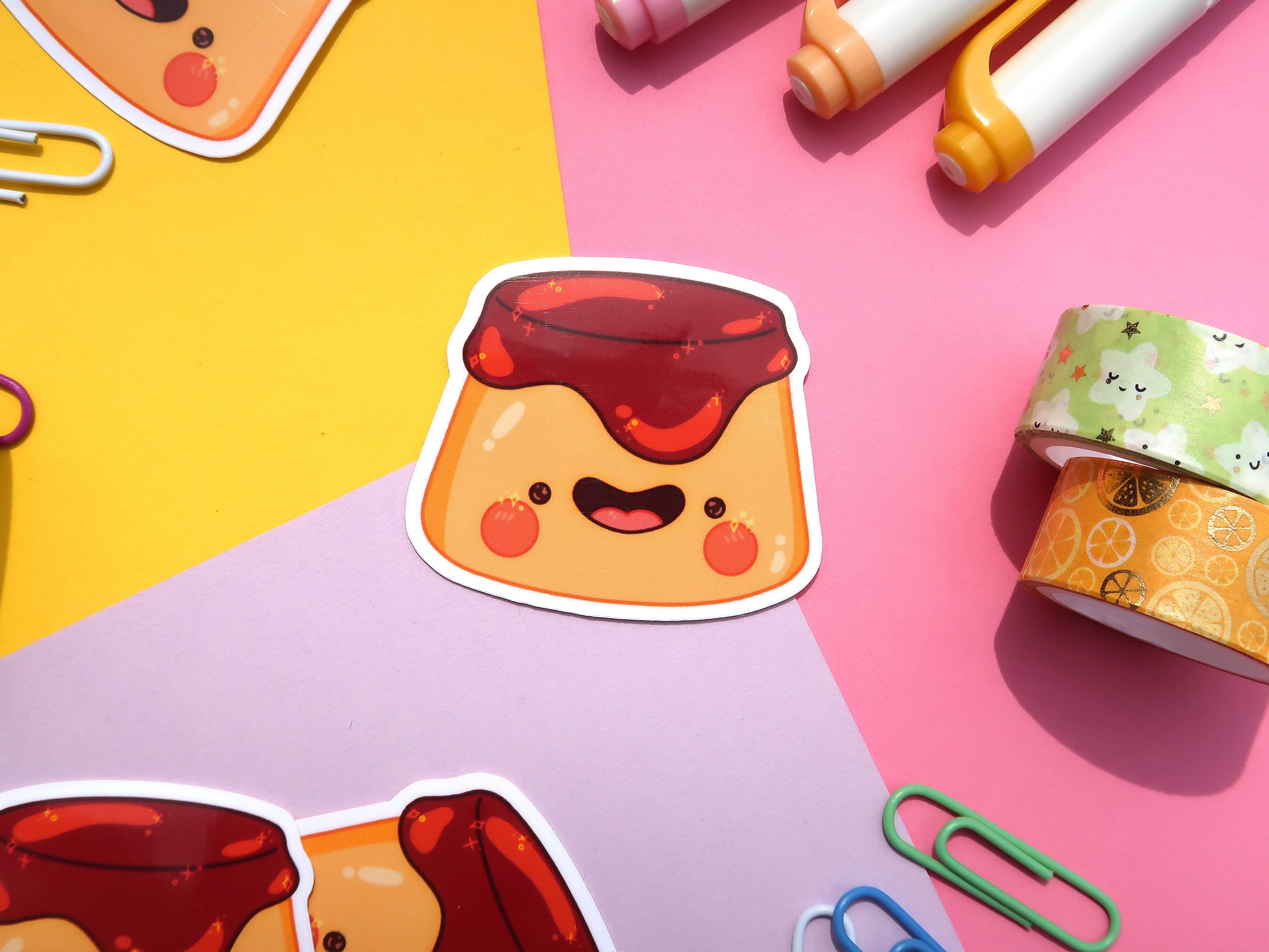 Flan Friend Süßer Flan Custard Pudding Sticker Kawaii - Etsy.de