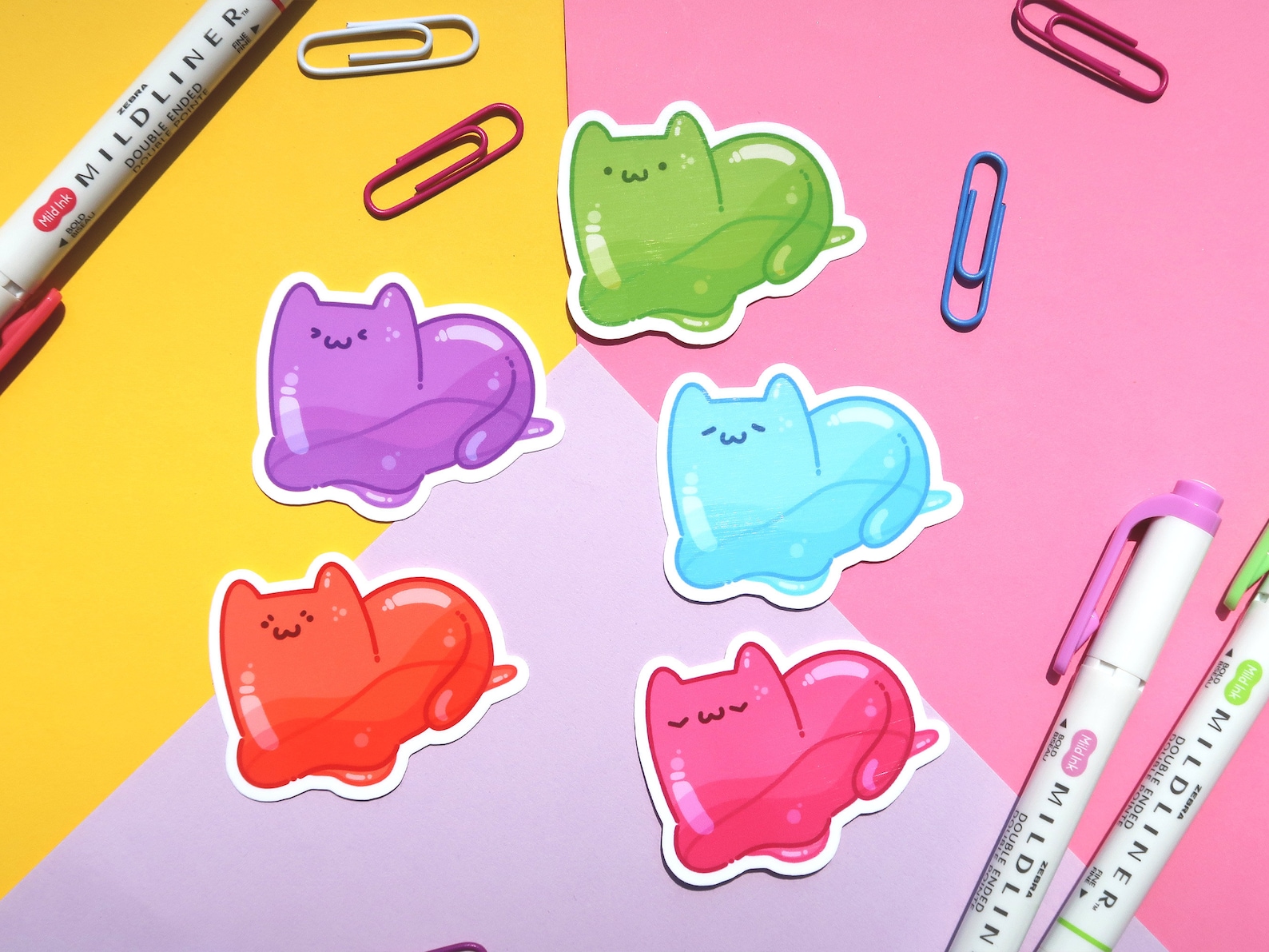 Jelly Cats Sticker Pack Cute Jelly Slime Cat Stickers - Etsy UK