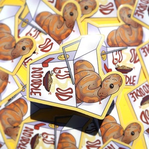 Good Noodle Sticker | Cute Ball Python Snake Danger Noodle Vinyl ...