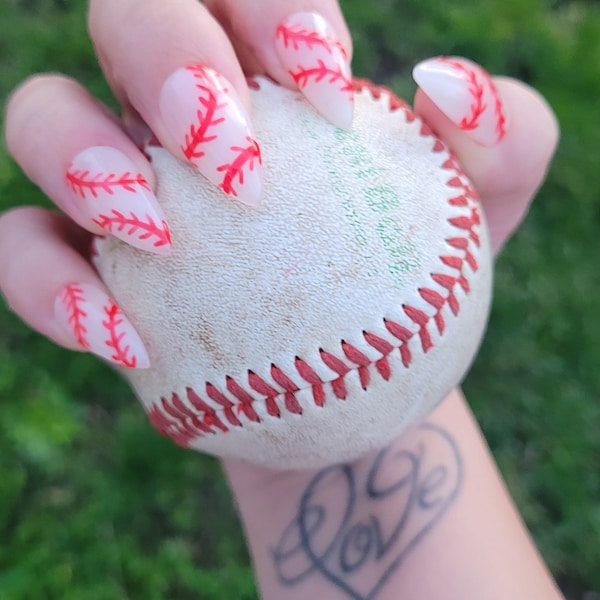 Baseball Nails - Etsy
