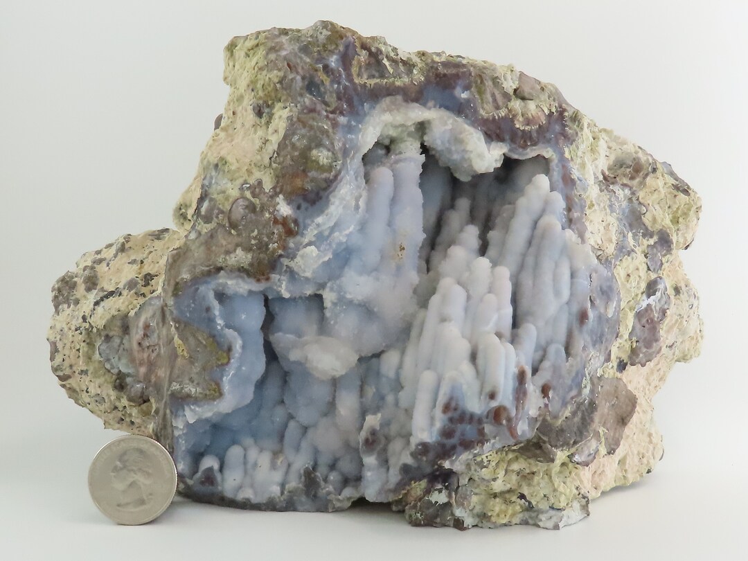 Bi-colored Fluorescent Rhyolite Geode With Stalactites - Etsy
