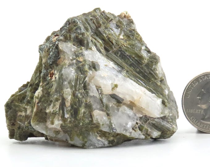 Green Actinolite Specimen With Quartz - Etsy