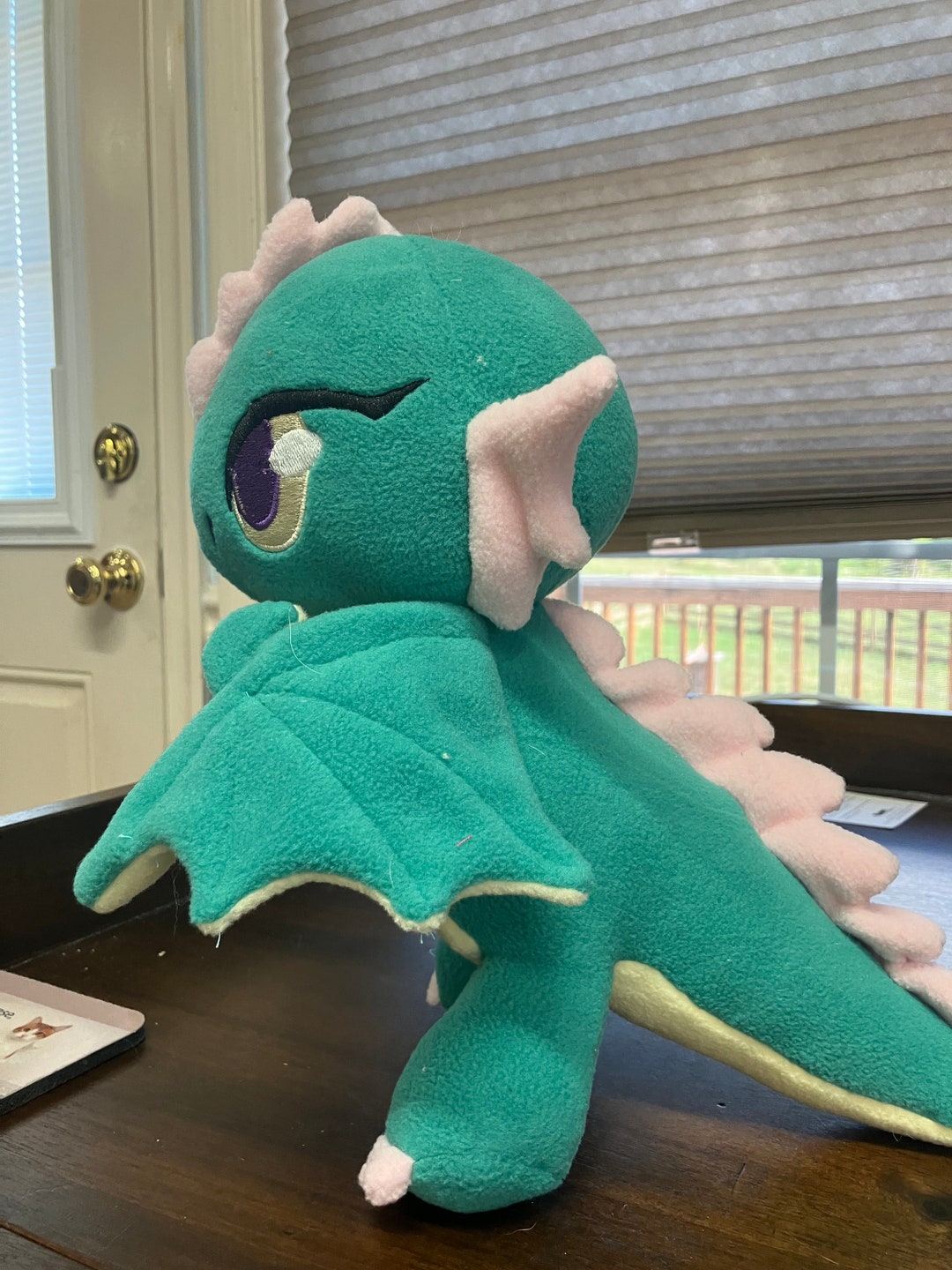 12 Inch Tall Wyvern Plush With Pink and Gold Accents, Soft Plush ...