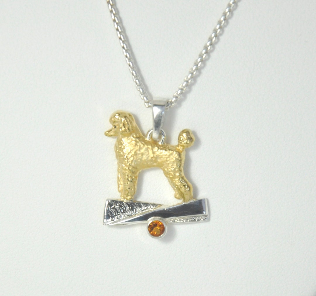 Gold and Silver Poodle Pendant - Etsy