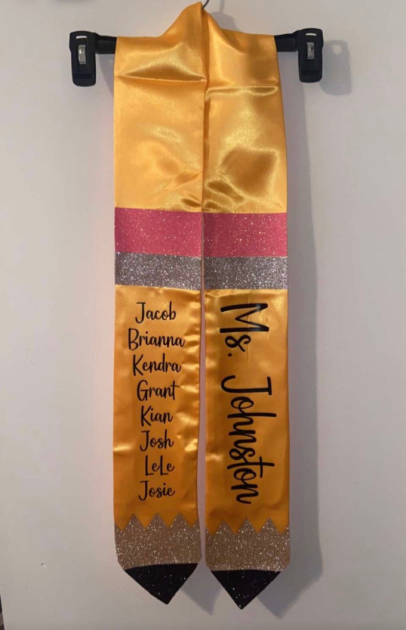 Pencil Teacher Graduation Stole - Etsy
