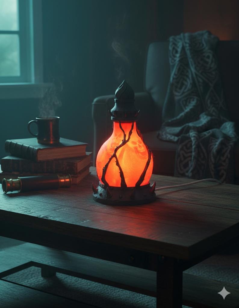 Doom Potion Lamp – Hand Painted Fantasy Table Light for RPG and Home ...