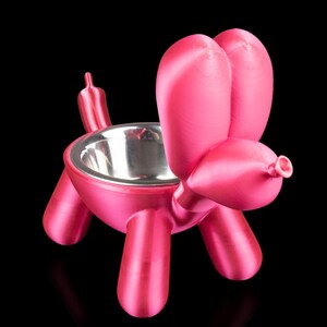 Balloon Dog Pet Bowl Stand – Modern Raised Feeder for Cats & Small Dogs ...